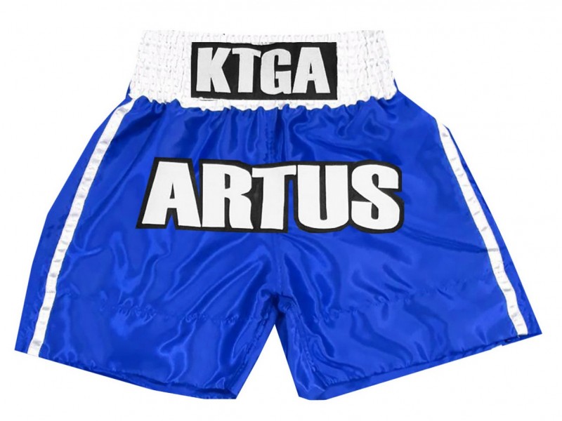 Custom Old school Boxing Pants : KNBXCUST-2042-Blue | MuayThaiArt.com